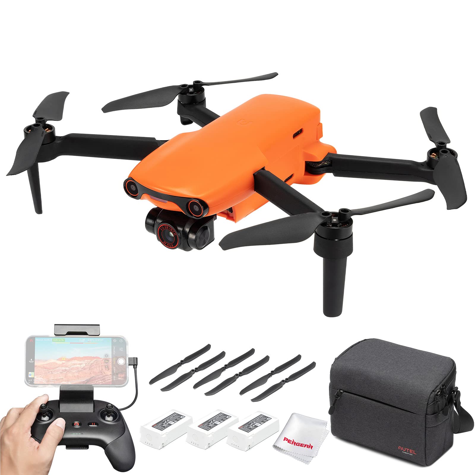 Autel Robotics EVO Nano+ Drone, 1/1.28" CMOS 50MP 4K/30fps HDR Video PDAF + CDAF Autofocus Tracking, 10km 2.7K Video Transmission, Ultralight Camera Quadcopter, Premium Bundle (Orange)