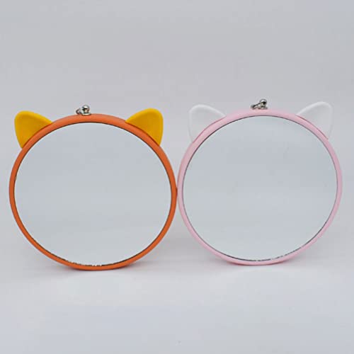 POPETPOP Parakeet Mirror 2 Pcs Bird Mirror Cockatiel Mirror Hanging Interactive Parrot Toy Bird Cage Mirror for Parakeet Cockatiel Conure Lovebirds Finch Pink Bird Mirror