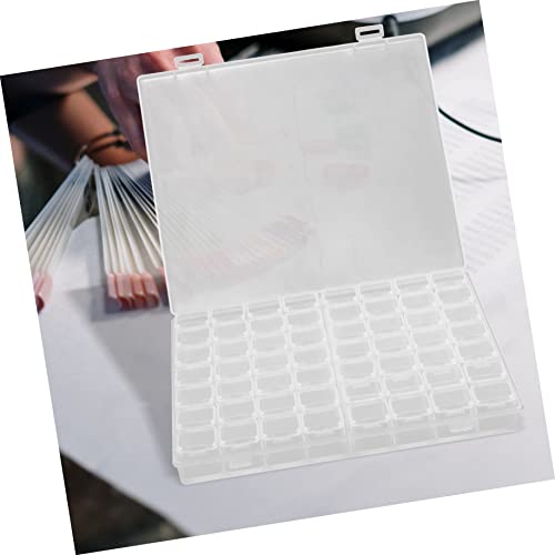 EXCEART 8 pcs Bead Plastic Nail DIY Dividers Compartment Diamond with Art Container Organizer Craft Lids Fishing Grids Embroidery Transparent Diamonds Adjustable Jewelry Storage Cases