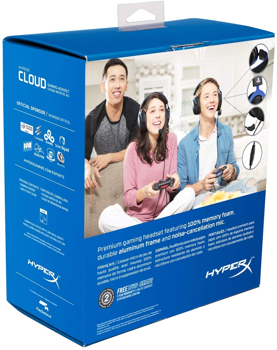 PlayStation 4 Slim 1TB Console + HyperX Cloud Licensed Gaming Noise Cancelling Headset Headphones + 3 Games (God of War, The Last of US, Horizon Zero Dawn) Bundle