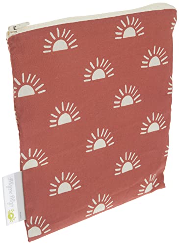 Itzy Ritzy Reusable Snack Bag – 7” x 7” BPA-Free Snack Bag is Food Safe, Washable & Ideal for Storing Snacks, Pacifiers, Electronics and Makeup in a Diaper Bag, Purse or Travel Bag, Terracotta Sunrise