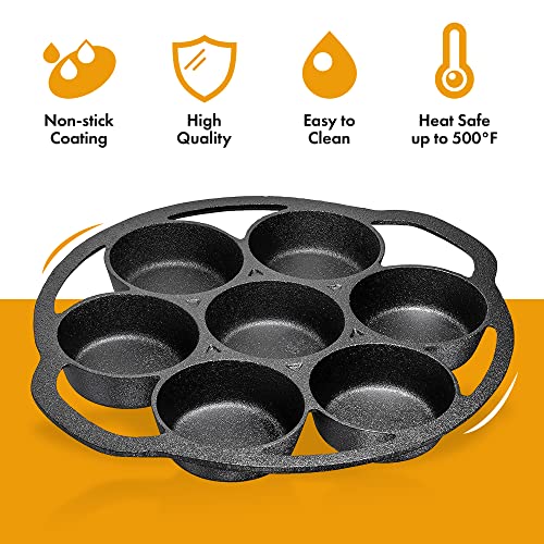 Bruntmor Premium Cast Iron 11-Cup Biscuit Pan, Rectangular Kitchen Non Stick Baking Tool for Scones, Cornbread, Muffins, Cup Cakes and Brownies, Black