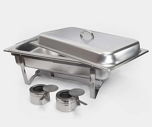 ExcelSteel Kitchenware Dinner Perfect for Banquets, Buffets, Parties 9-Quart Heavy Duty Rectangular Stainless Chafing Dish Set, 9 qt