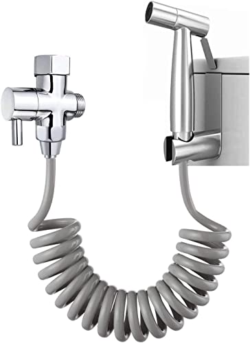 Fat-Cattie Bidet Sprayer Tube, Household Bathroom Toilet PU Handheld Bidet Sprayer Spring Tube Hose Accessory, 2M (Gray)