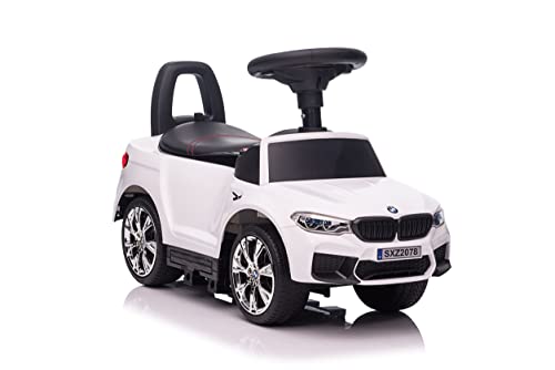 Best Ride On Cars BMW 4 in 1 Battery Powered Push Car, White, Large