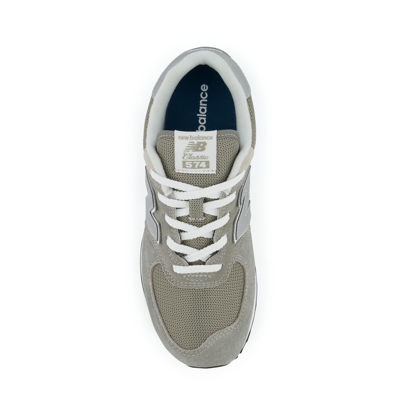 New Balance Boy's Kids 574 V1 70s Racing Lace-up Sneaker, Grey/White, 1 Little
