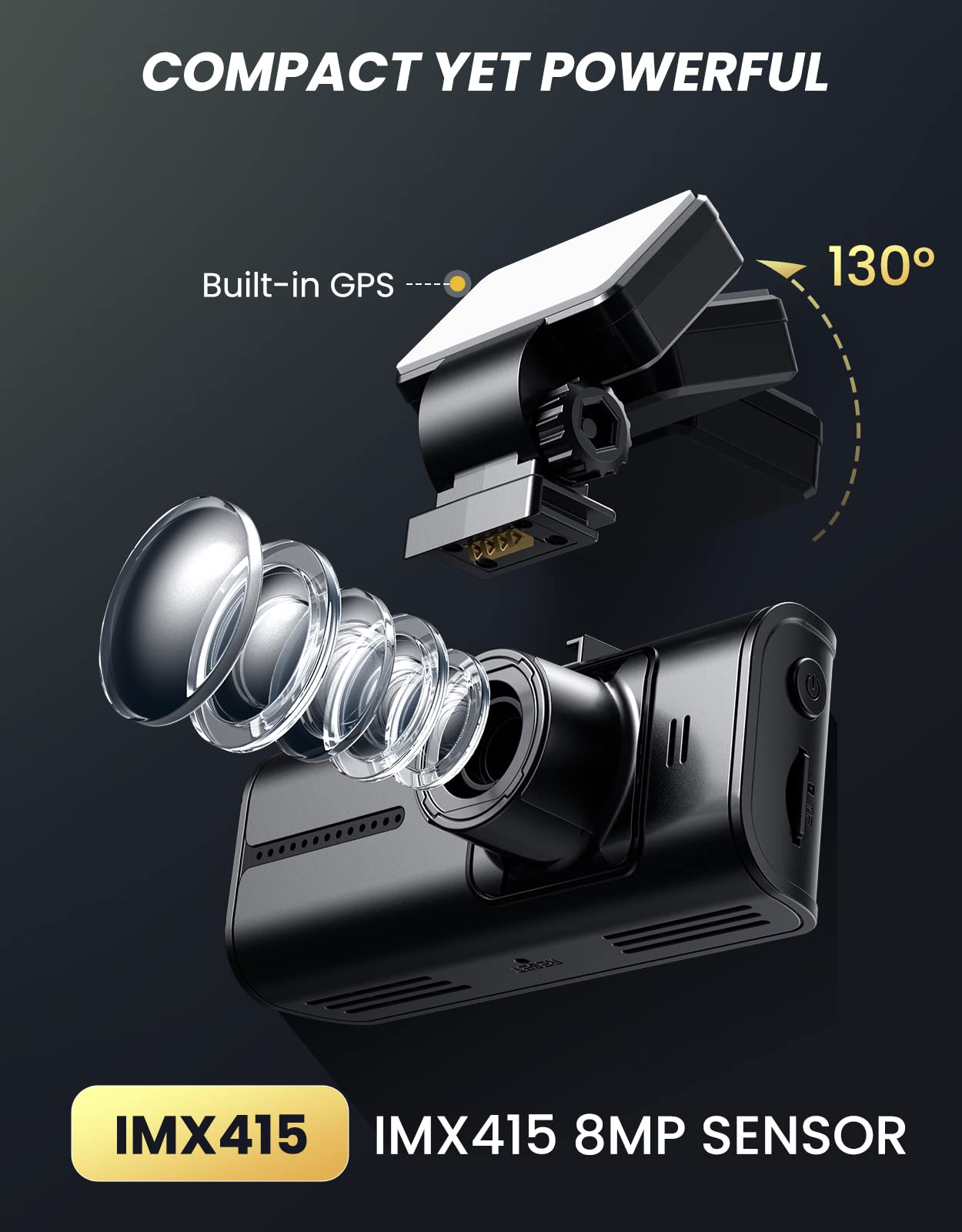 Blueskysea 4K Dual Dashcam, Front Rear Dash Camera Built-in GPS WiFi, Front 4K and Rear 1080P Dual Car Camera,3.16" Display,150° Wide Angle Car Camera with Sony-STARVIS Sensor