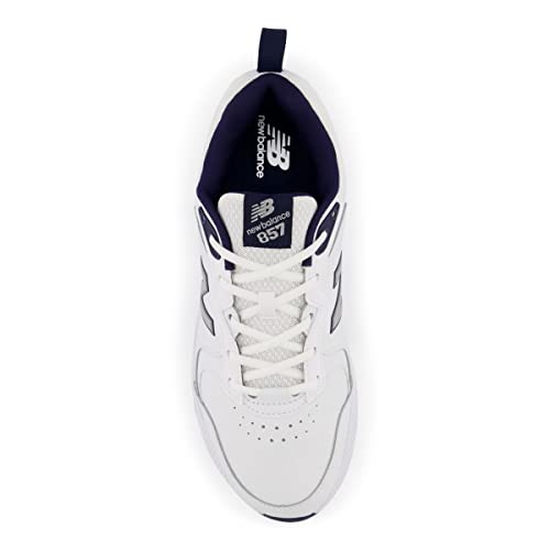 New Balance Men's 857 V3 Casual Comfort Cross Trainer, White/Navy, 11.5
