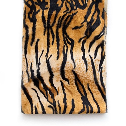 Velboa Wave Print Tiger Fabric, 60 Inch, by The Yard (Gold)