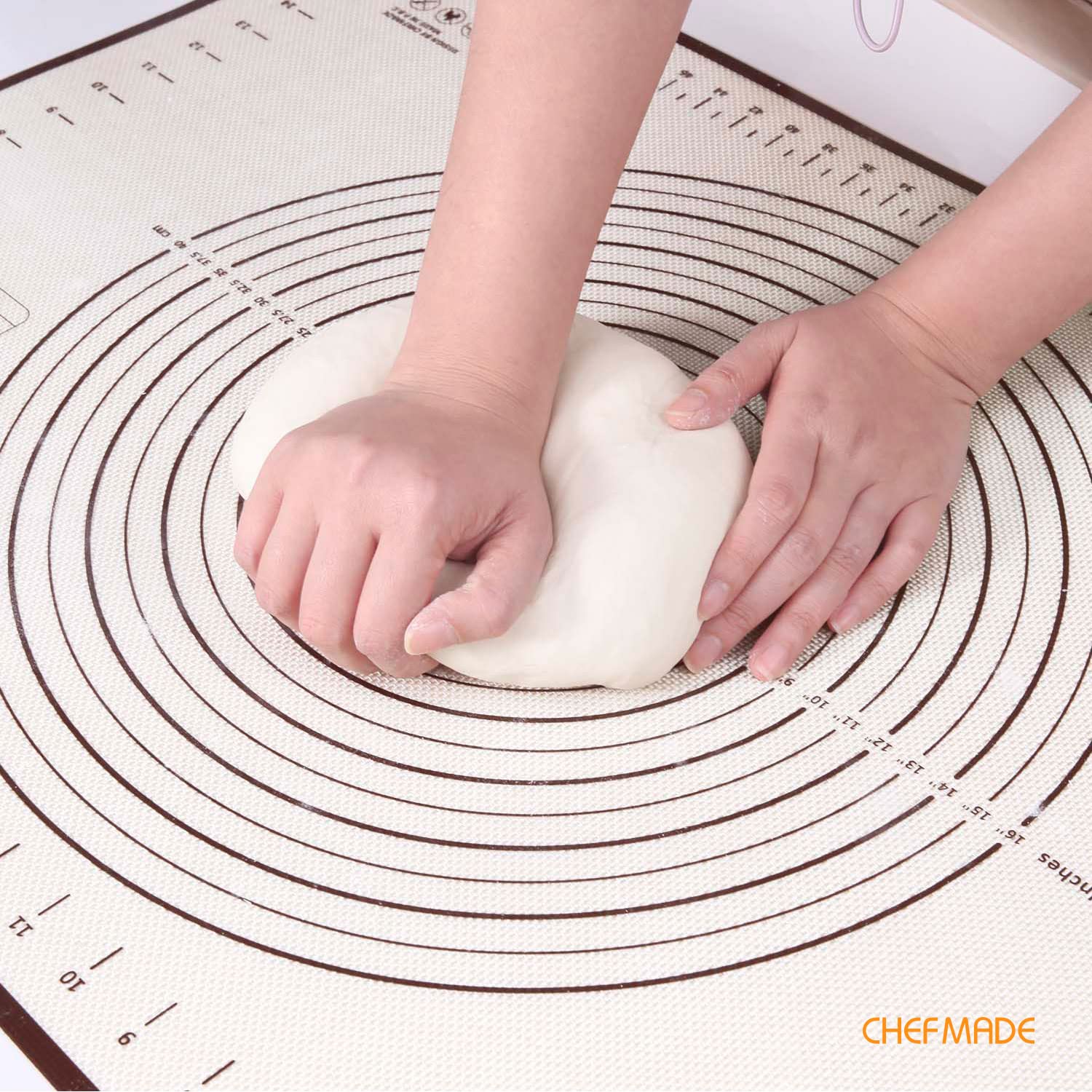 CHEFMADE Silicone Baking Mat, 36" x 24" Extra Thick Large Non-Stick Sheet Mat with Measurement | Non-Slip Reusable Food Grade Flexible Dishwasher Safe|Making,Cookies,Macarons,Bread,Pastry and Pizza