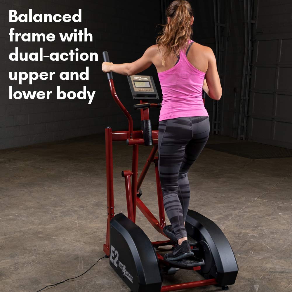 Best Fitness (BFE2 Elliptical Trainer Machine, Cardio Workout Crosstrainer Exercising Machines for Home Gym with 275lb Weight Capacity, Red
