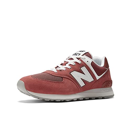 New Balance Men's 574 V2 Spilled Paint Sneaker, Red/White, 8
