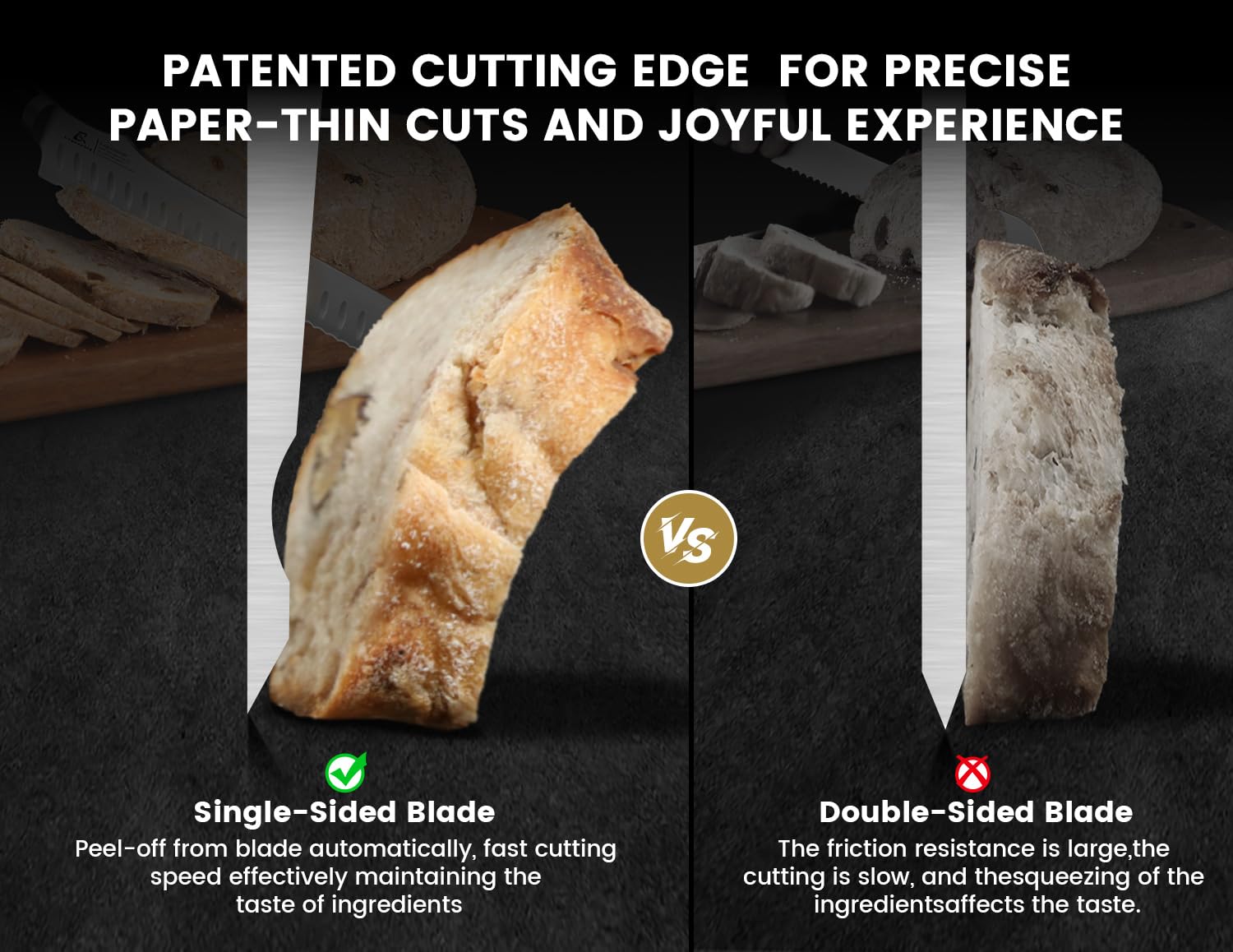 CoquusAid Bread Knife for Homemade Bread, 10.6 Inch Multifunction Serrated Knife, Razor Sharp Slicer, Forged High Carbon German Steel, Full Tang Ergonomic Handle Design for Sourdough Turkey Fruit