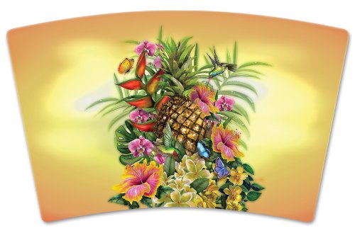 Mugzie "Pineapple" Stainless Steel Travel Mug with Insulated Wetsuit Cover, 20 oz, Black