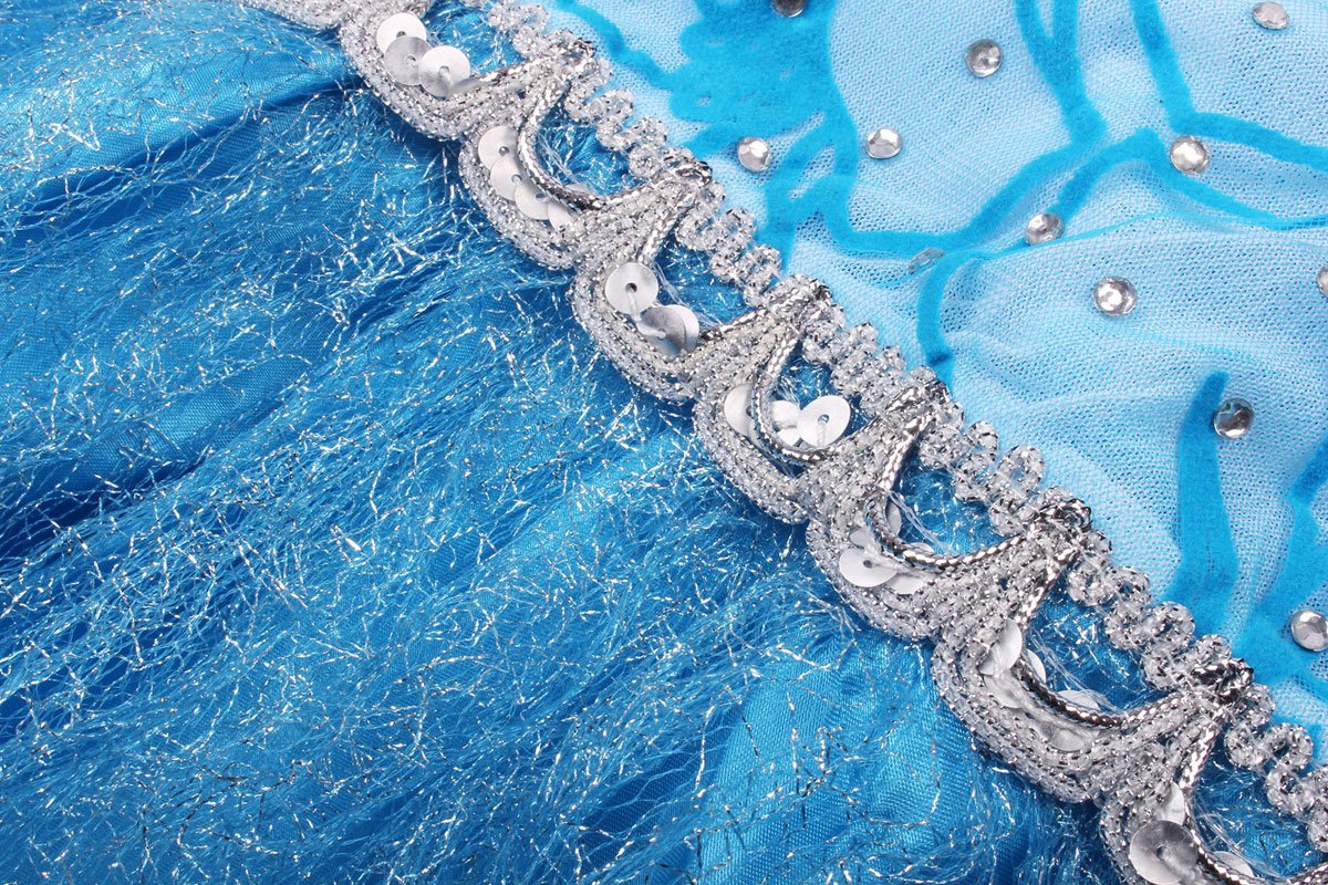 JerrisApparel Princess Dress Queen Costume Cosplay Dress Up with Accessories (4-5, Blue with Accessories)