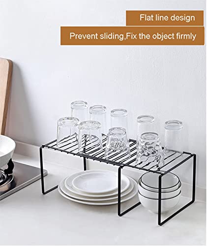 Expandable Stackable Kitchen Cabinet Storage and Counter Shelf Organizer,Shelf Risers,Kitchen Shelves, Cabinet Organization with Spice Rack,Space Saving in Kitchen, Pantry, Bathroom, Bedroom, Office