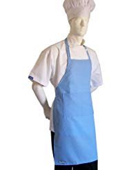 CHEFSKIN Adult Apron Baby Blue, Ultra Lightweight Cool & Fresh,, Center Pocket