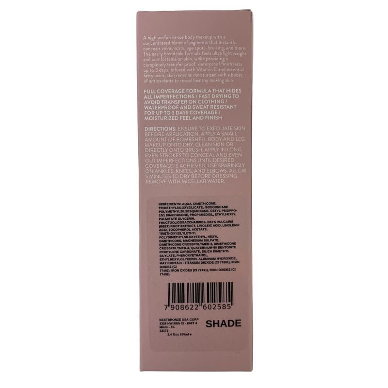 Best Bronze Bombshell Body and Leg Makeup Waterproof - Full Coverage Foundation and Concealer Makeup to Cover Scars, Bruises, Tattoos, Vitiligo, And More