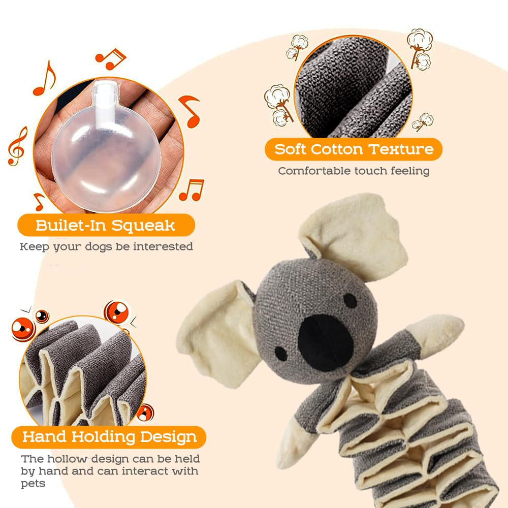 Dog Toys Soft Squeaky Durable Interactive Dog Chew Toys Stuffed Dog Toys Stimulates Puppy Teething Plush Animal Active Chewing Outdoor Reduce Boredom Squeaky Plush Durable Pet Interactive Koala
