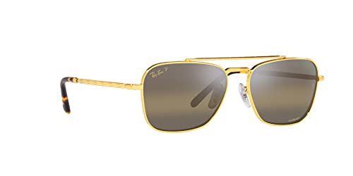 Ray-Ban RB3636 New Caravan Square Sunglasses, Legend Gold/Polarized Clear Gradient Dark Brown, 55 mm