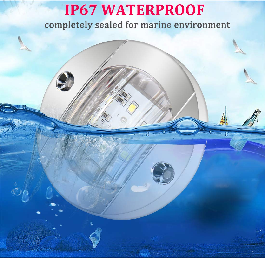 Boaton Boat LED Night Fishing Lights, Courtesy Lights, Deck Lights, Marine Boat Led Lights, Boat Interior Lights, Boat Navigation Lights, Navigation Lights For Boats Led (White)