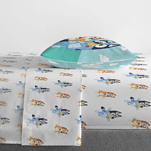 Jay Franco Bluey & Bingo Twin Size Sheet Set - 3 Piece Set Super Soft and Cozy Kid’s Bedding - Fade Resistant Microfiber Sheets (Official Bluey Product)