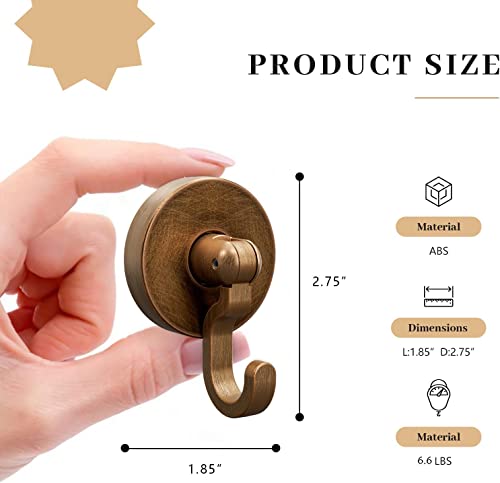 Dacall Command Hooks, Ceiling Hooks Adhesive, Bathrooms Hooks for Hanging Coat, Hat, Heavy Duty, Damage Free, 4 Packs, Towel Hooks Holder - 5lbs (Max) for Bathrooms, Living Room, Kitchen, Bronze