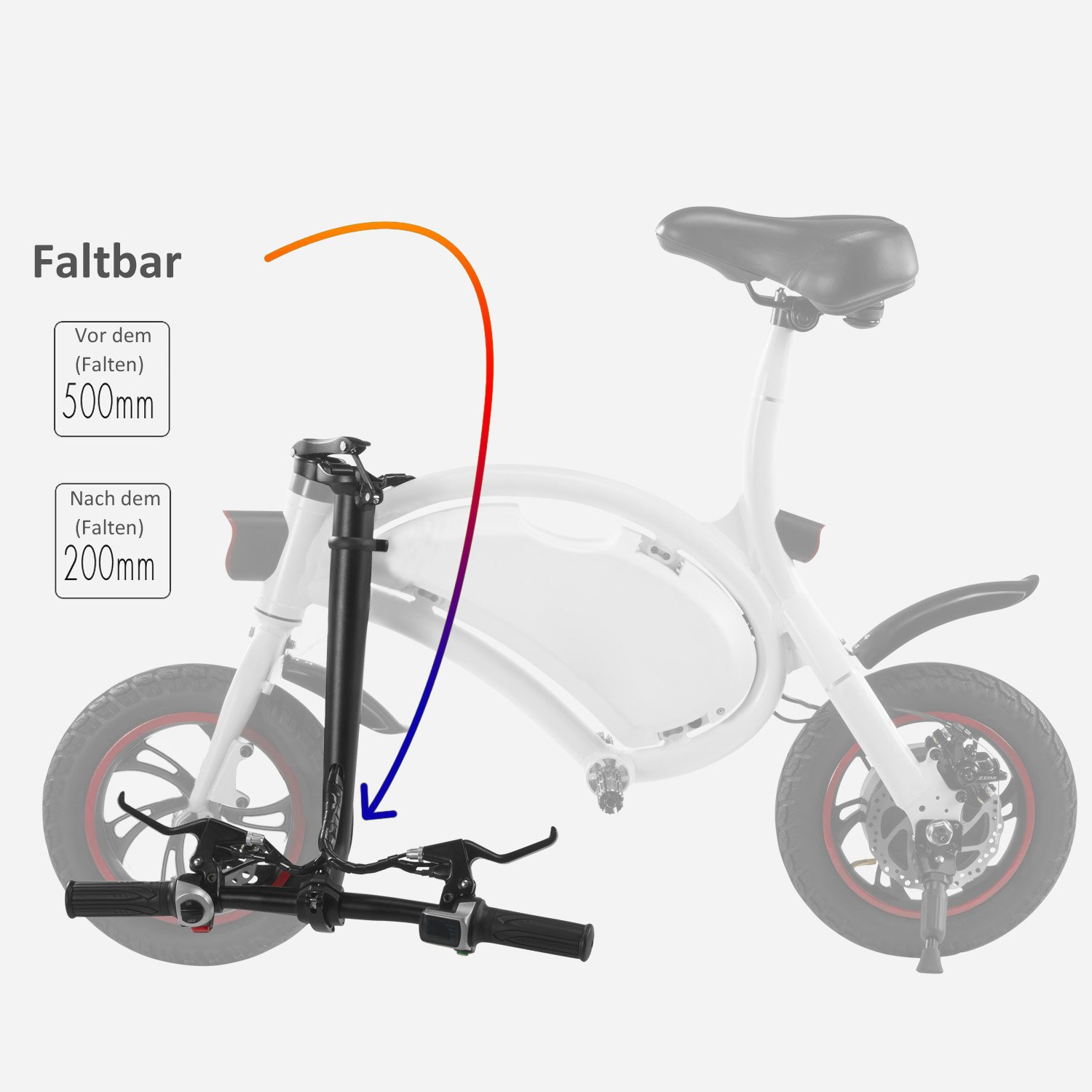 Bestkucky Folding Electric Bicycle, 350W 36V Lightweight E-Bike Mini Electric Bike with 15 Mile Range, Collapsible Frame, and APP Speed Setting (White-6AH)