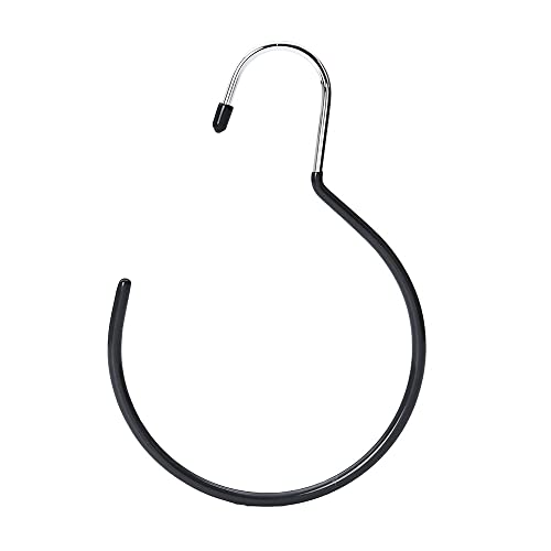 GXLQIJU Belt Ring Hanger Scarf Hangers,Multi-use Hanging Hook Closet Organizer for Belts,Shawls Scarves,Ties,Hat Rack(5 Pack, Black)