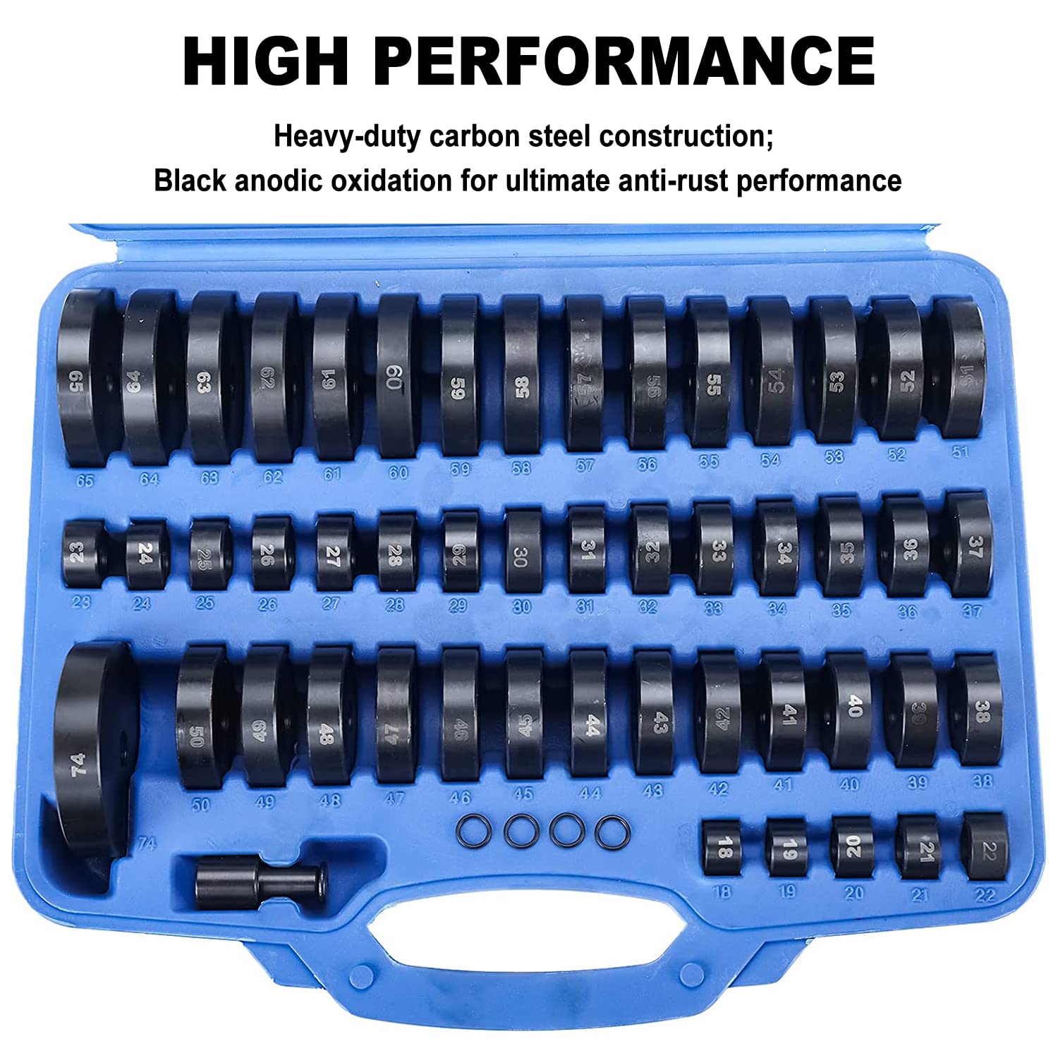 BTSHUB 52-in-1 Custom Bushing Driver Set Transmission Wheel Axle Bearing Race and Seal Installer Remover Tool Kit