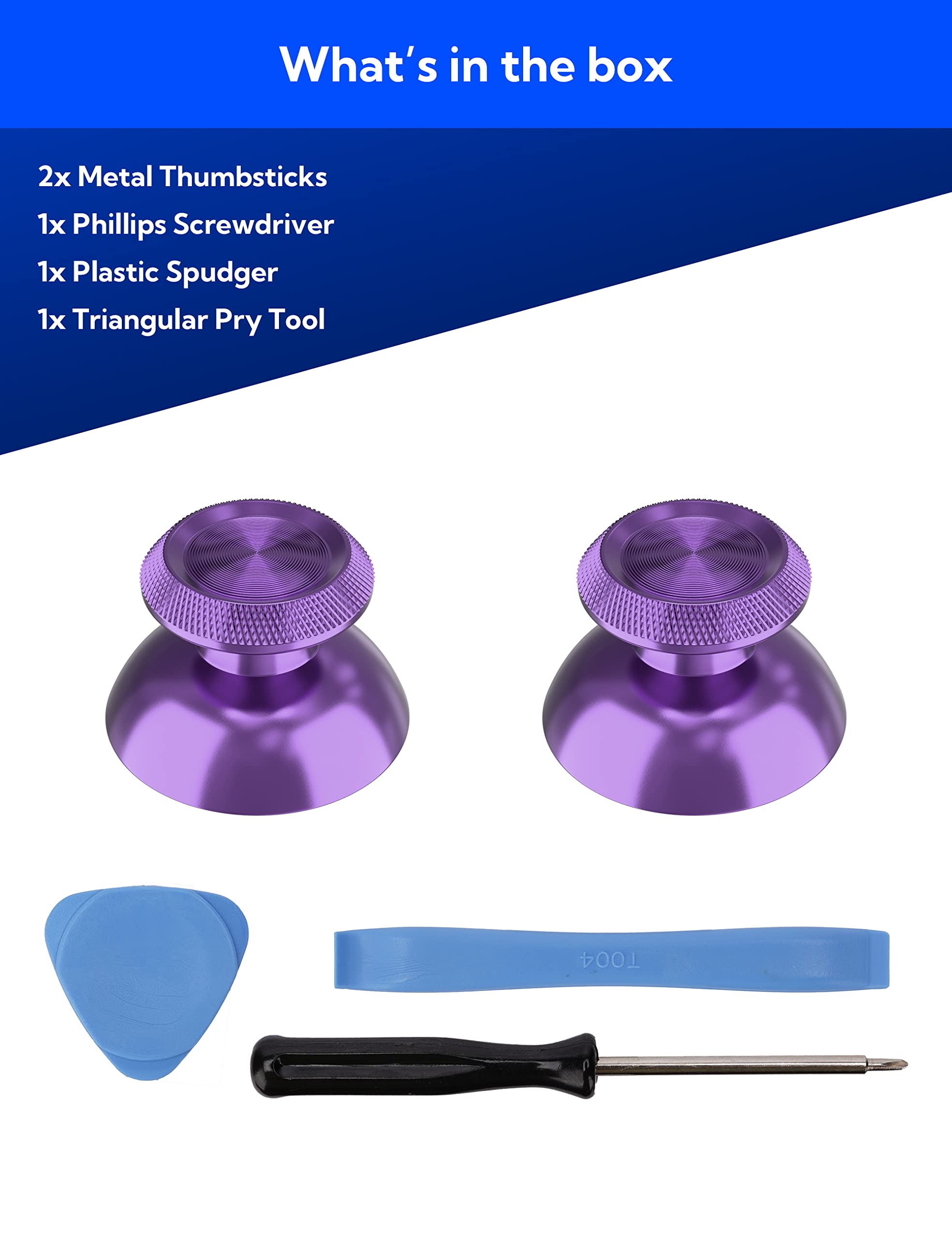 Avericht Metal Thumbsticks for PS5 Controller, Aluminum JoyStick Replacement Kit for Dualsense Controller(Metal Purple)