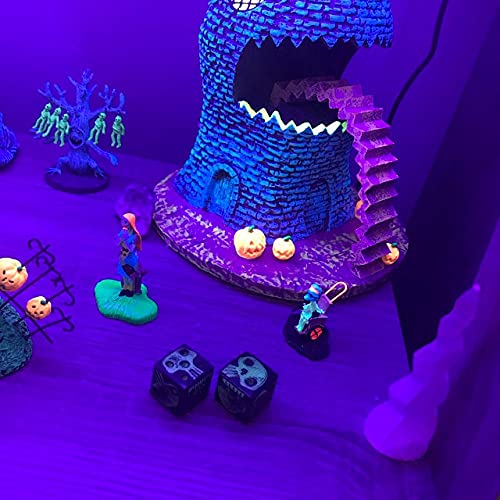 Oogie Boogie's Dice Glow in The Dark Skull Dice Set of 2 with Dice Bag Perfect for Halloween, The Nightmare Before Christmas