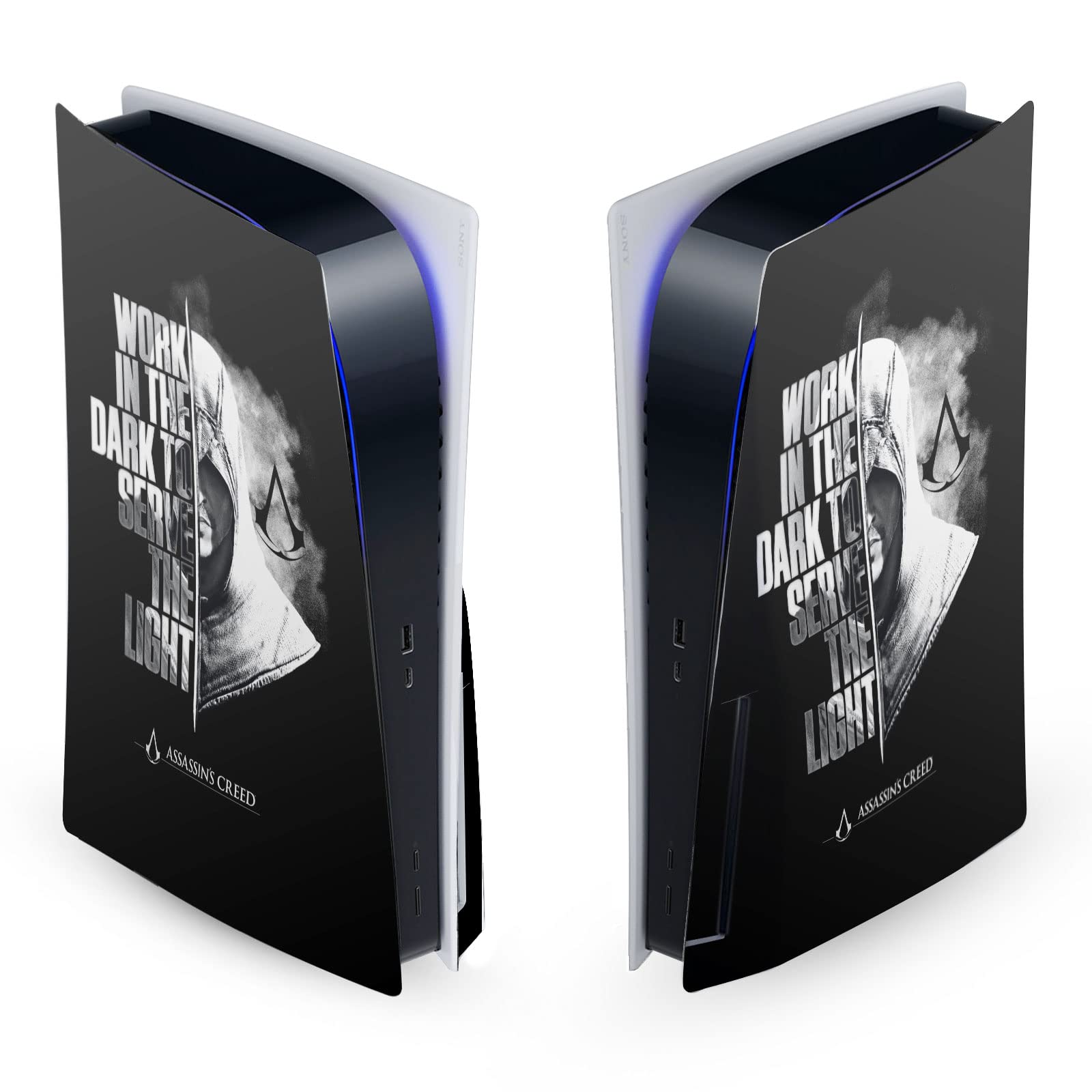 Head Case Designs Officially Licensed Assassin's Creed Half Legacy Typography Vinyl Faceplate Sticker Gaming Skin Decal Cover Compatible With Sony PlayStation 5 PS5 Disc Edition Console