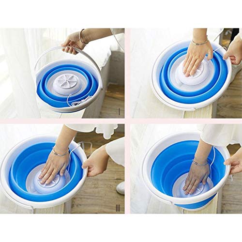 BHVXW Foldable Mini Washing Household Machine Rotating Turbines Washer USB Charging Laundry Clothes Cleaner for Home Travel (Color : Style Two)