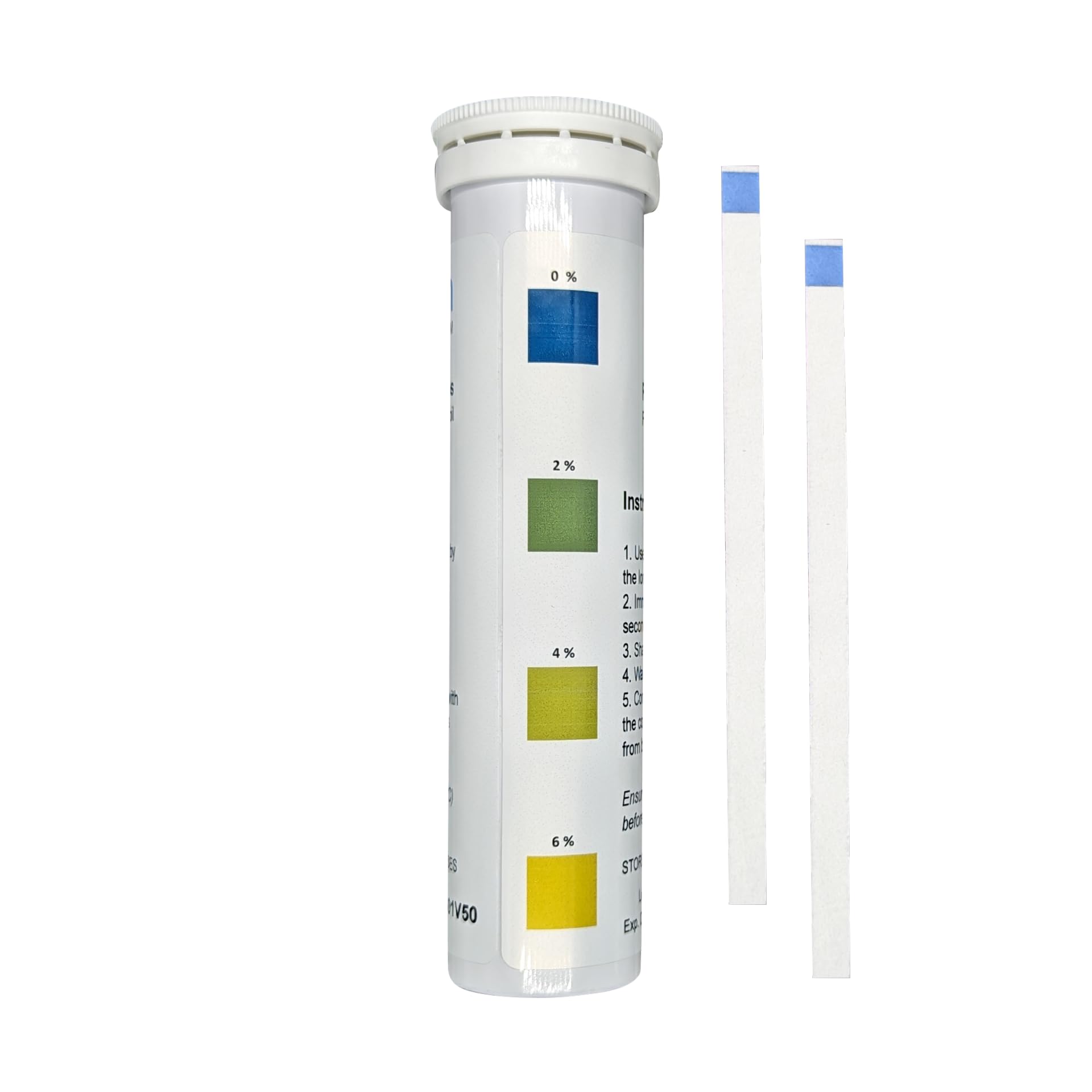 Frying Oil Quality Test Strips, High Range Free Fatty Acid (FFA) 6% [Vial of 50 Test Strips]