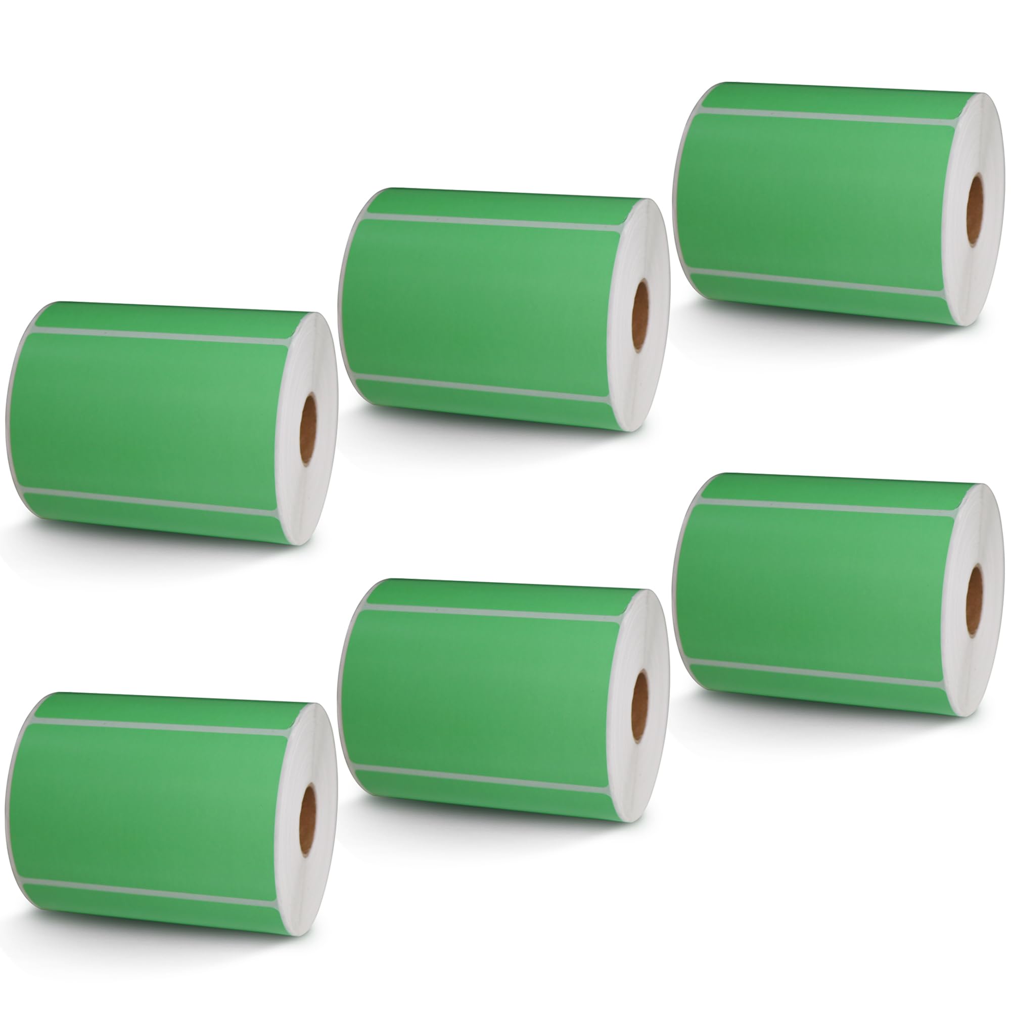 BETCKEY - 4" x 2.5" Shipping & Multipurpose Labels Replacement for Zebra & Label Printer,Premium Adhesive & Perforated[Mixed: Light Blue + Red + Green + Pink + Orange + Yellow, 6 Rolls, 3720 Labels]
