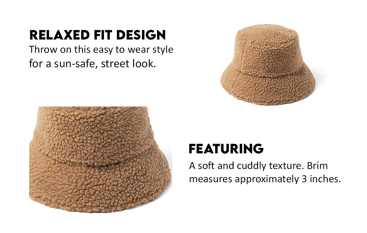 Lack of Color Women's Teddy Bucket Hat (Camel, Small/Medium)