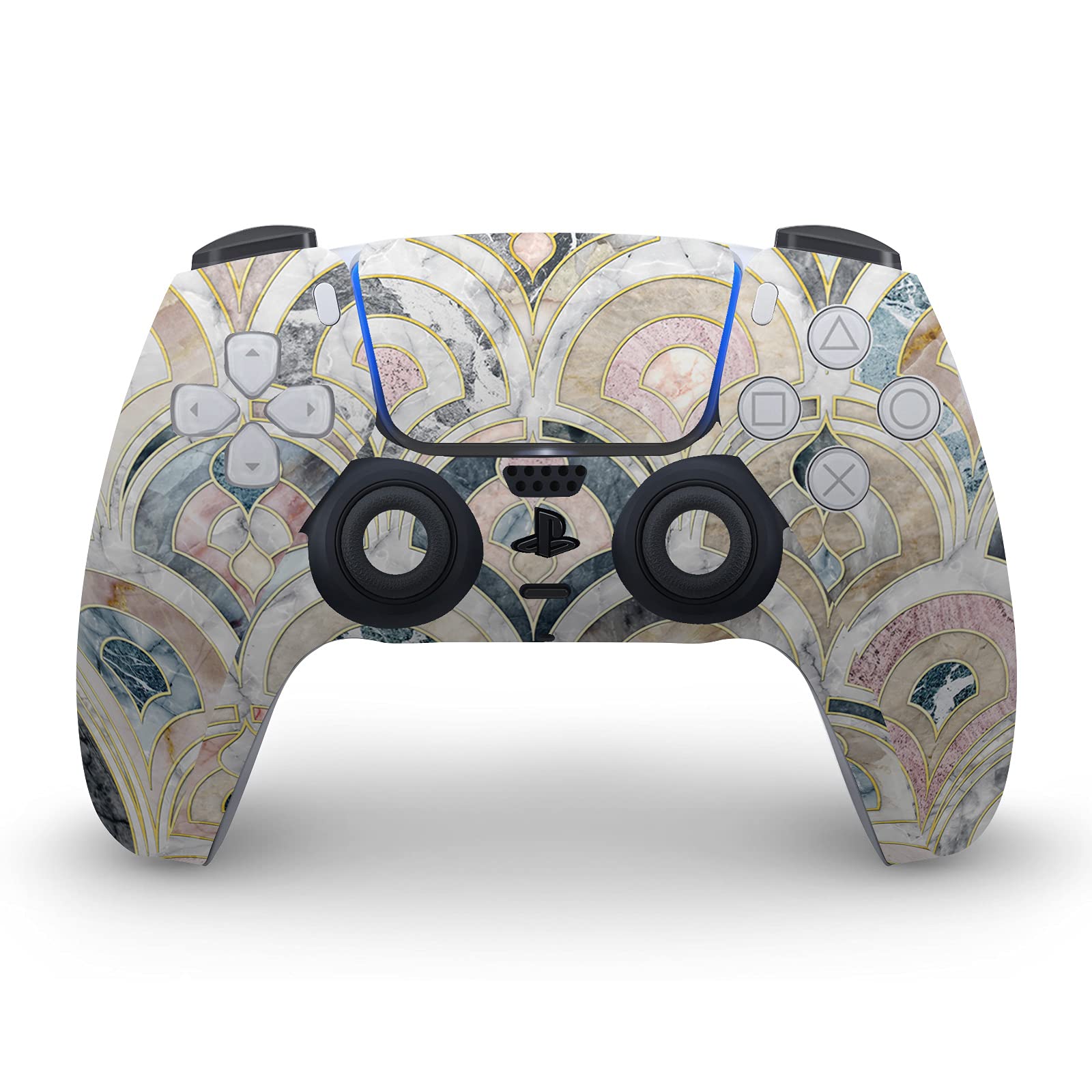 Head Case Designs Officially Licensed Micklyn Le Feuvre Art Deco Tiles In Soft Pastels Art Mix Vinyl Faceplate Sticker Gaming Skin Decal Cover Compatible With PS5 Disc Console & DualSense