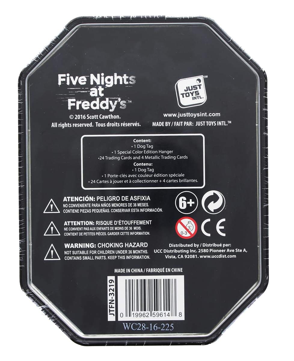 Five Nights at Freddy's Collectable Dog Tag Trading Card and Key Chain Tin Set