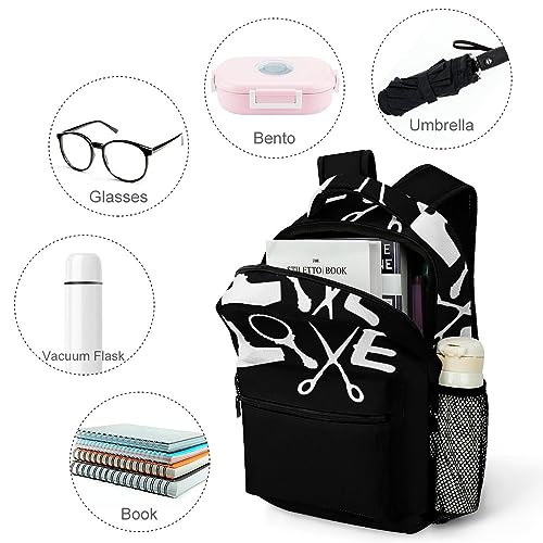Hairdresser Hairstylist Love Barber Tool Backpacks Cute Shoulder Bag Laptop Bags Work Travel Causal Daypack Gift