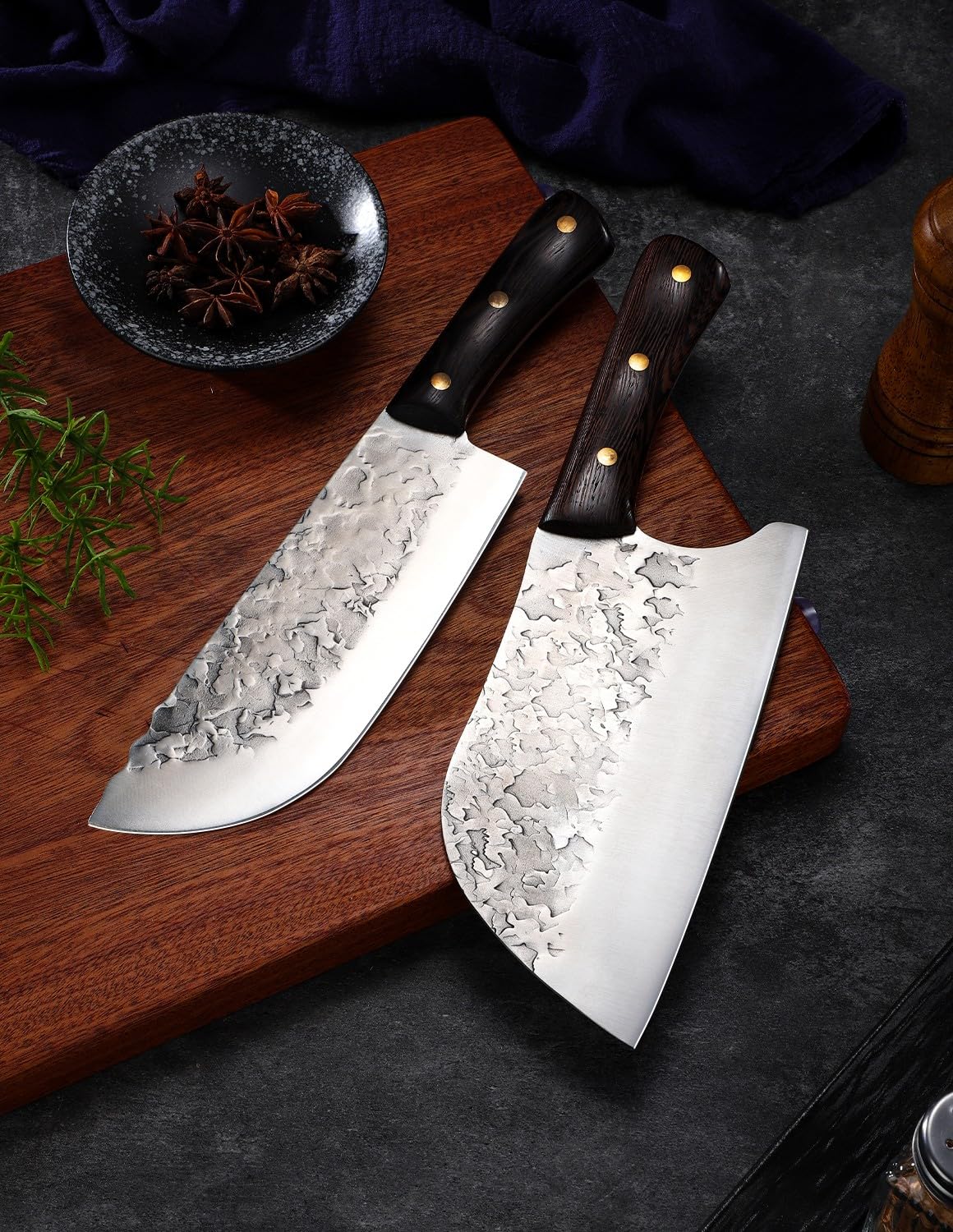 DRAGON RIOT Chef Butcher Knife Set for Meat Cutting with Roll Bag, 12 PCS Japanese Forged Chef Knives Set for Men and Women Gift for Men