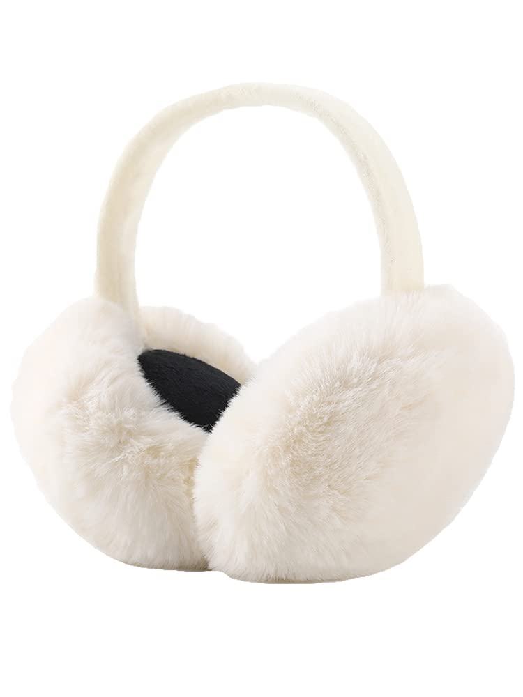 Avilego Winter Fleece Furry Ear Warmers Earmuffs Foldable Earmuffs for Cold Weather