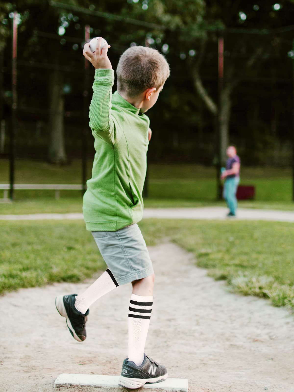 Kids Soccer Socks Toddler Knee High Tube Socks Three Stripes Cotton Uniform Sports Stocking Kids Visor Cap