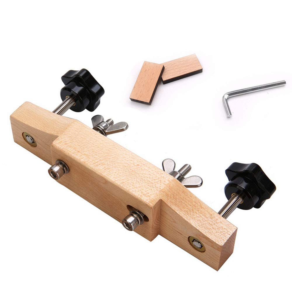 Jiayouy Luthier Tools Solid Maple Guitar Bridge Clamp with Cork Gasket L-Wrench for Classical/Acoustic Guitar Accessory