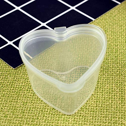 EXCEART Heart Shaped Souffles Cups Transprarent Plastic Storage Box design, easy to DIY, Sewing Supplies Storage. Plastic Sauce Cups