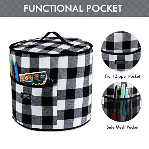 BAGSPRITE Dust Cover Compatible with Instant Pot 6 Quart-Appliance Covers- Insulated Pressure Cooker Cover with Pockets for Kitchen Accessories