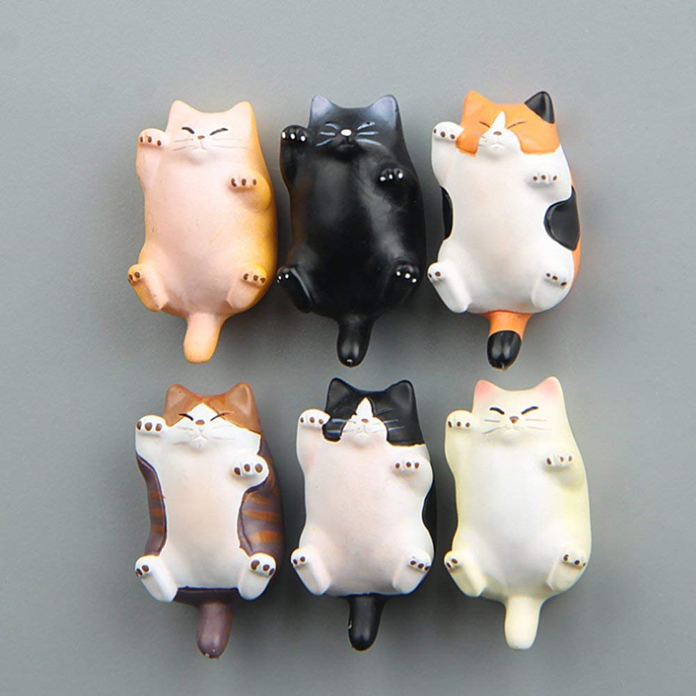 CHICHIC 6 Pack Fun Cat Refrigerator Magnets Office Magnet, Kitchen Decor Fridge Cat Ornament, Perfect for Whiteboard, Refrigerator, Map, Notes, Calendar, Gift for Lady Cats Lovers Novelty Butt