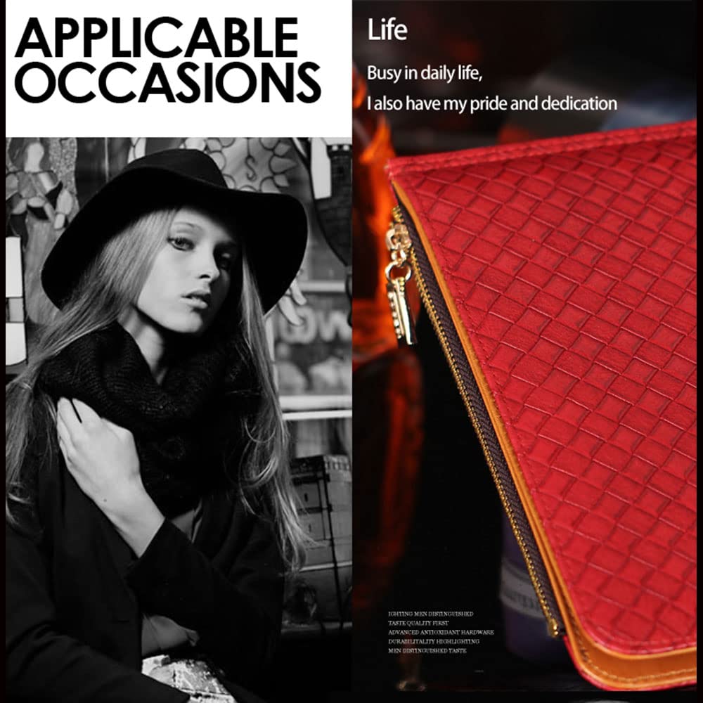 Wallet Long Card Case Ladies Clutch Bag Ladies Wallet Ladies Long Card (red)
