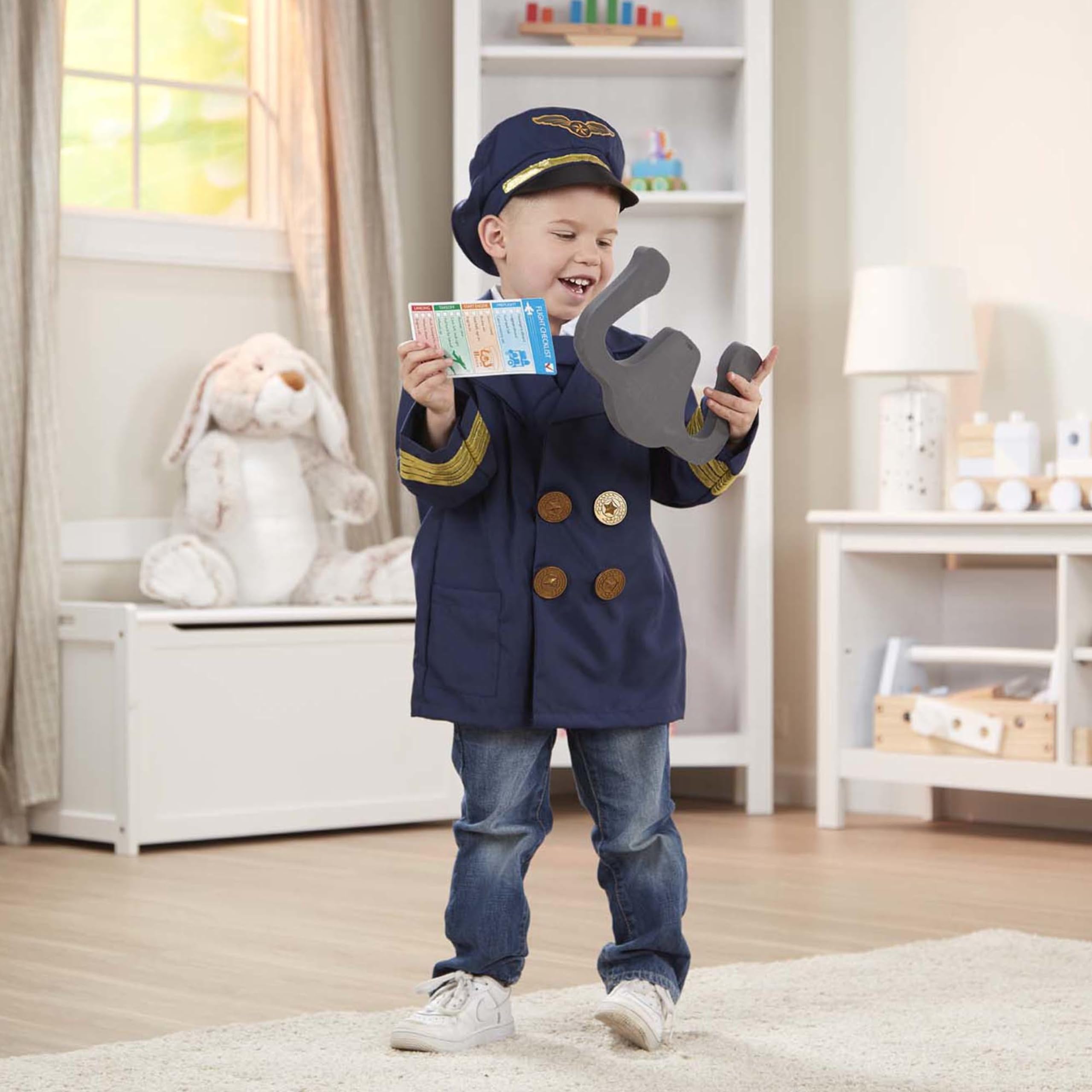 Melissa & Doug Pilot Role Costume Set (FFP) ,Blue