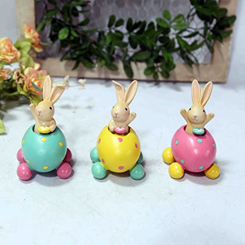 unknowns Resin Bunny Sitting Eggshell Decorations Spring Easter Figurines Tabletopper Accessories for Party Home Holiday Garden Ornament